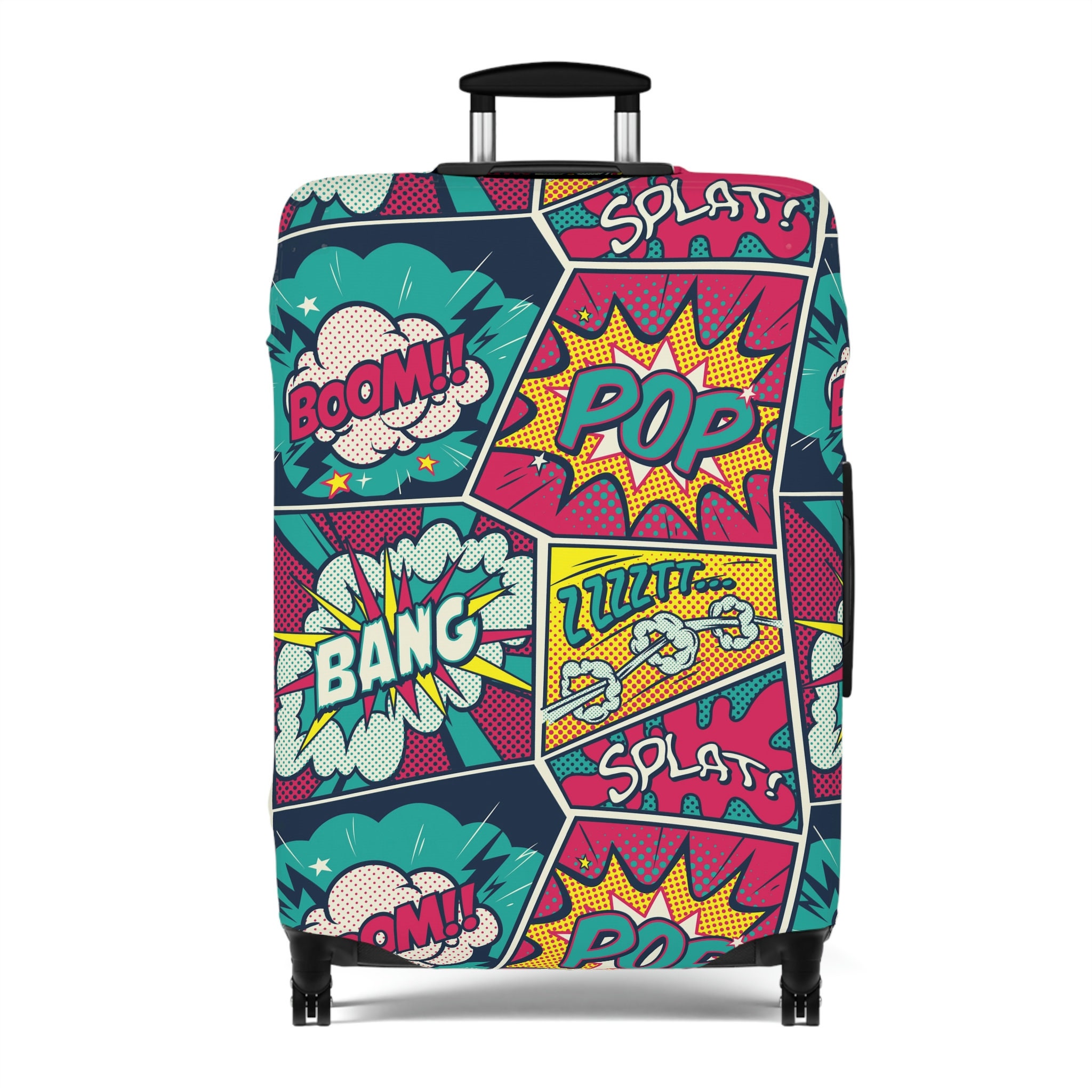 Retro Pop Art Comic Strip Custom Designed Luggage Cover Modern Floral ...