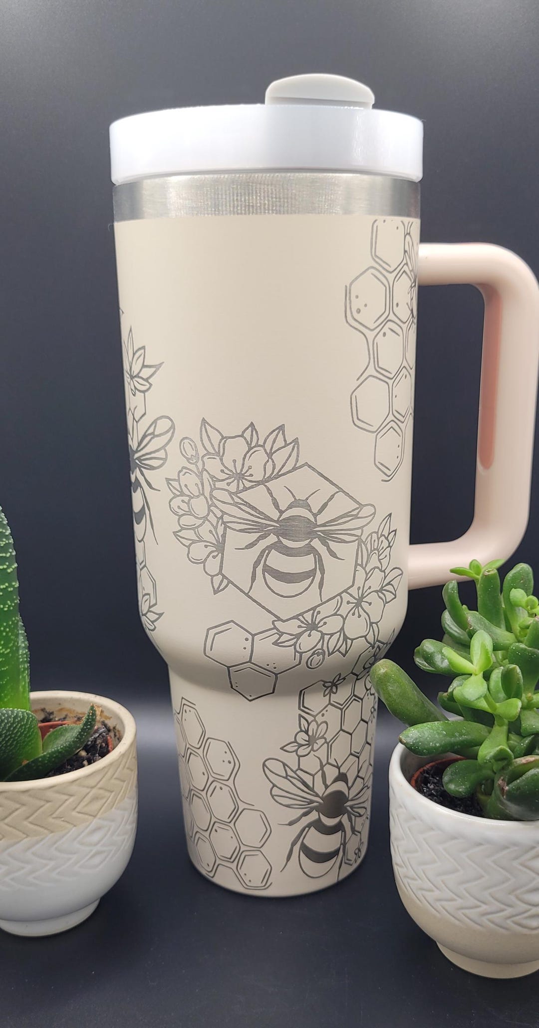 Honey Bees and Flowers, Bees Engraved 40oz Double Wall Insulated ...