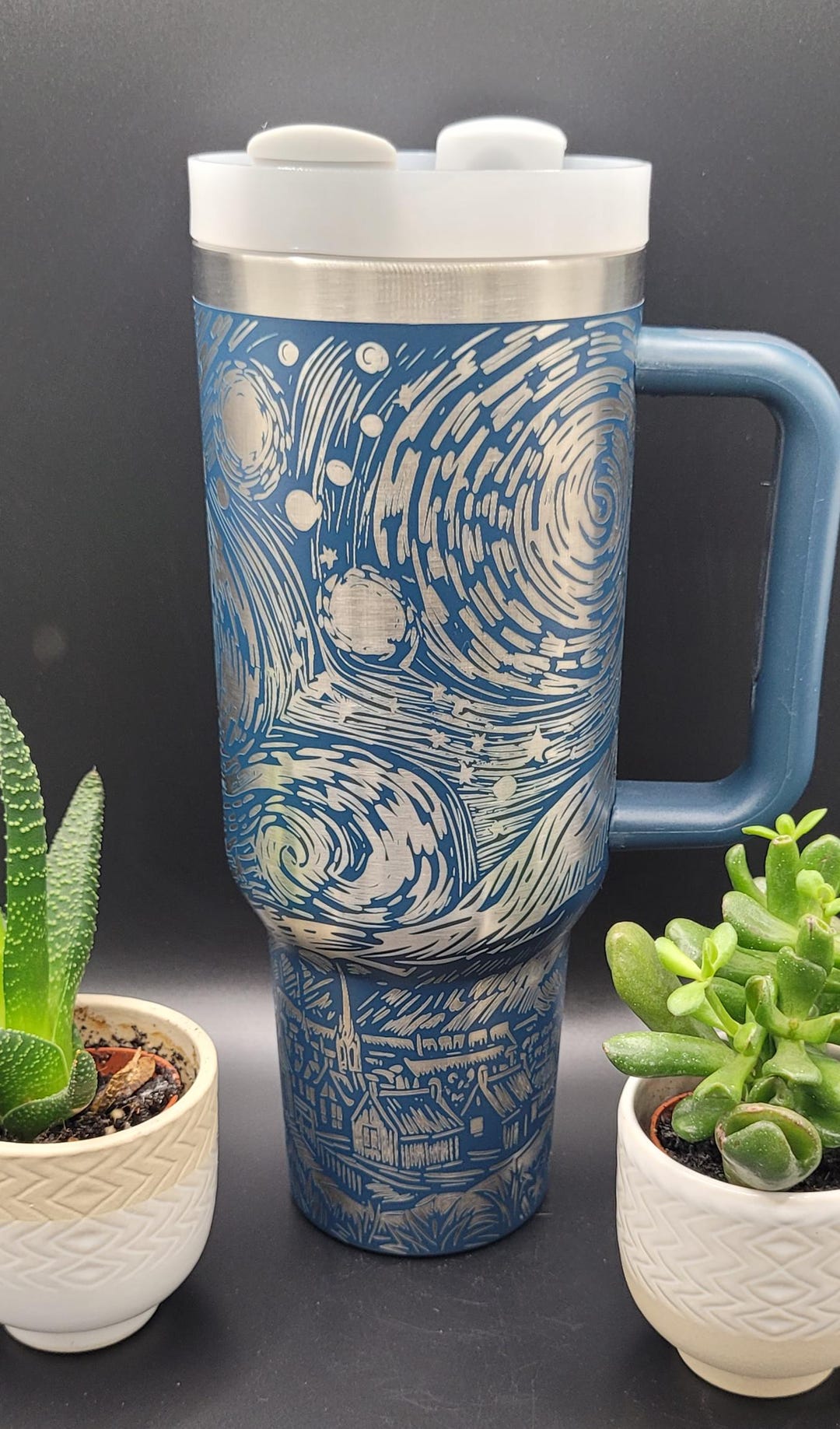 Starry Night, Art Engraved Engraved 40oz Double Wall Insulated Tumbler ...