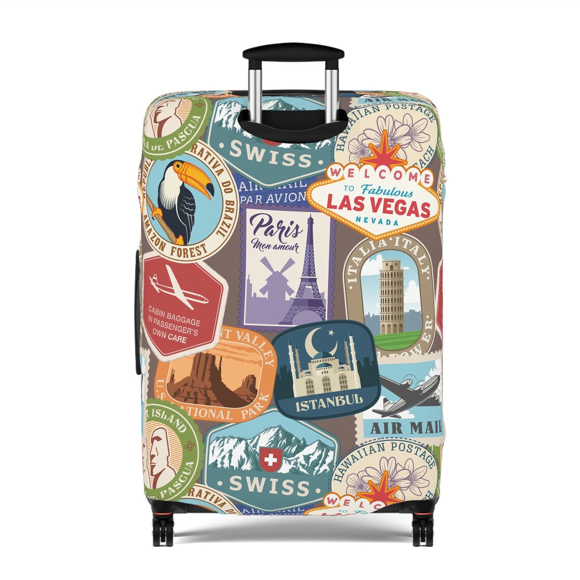 Travel the World Designed Luggage Cover Modern Luggage - Etsy