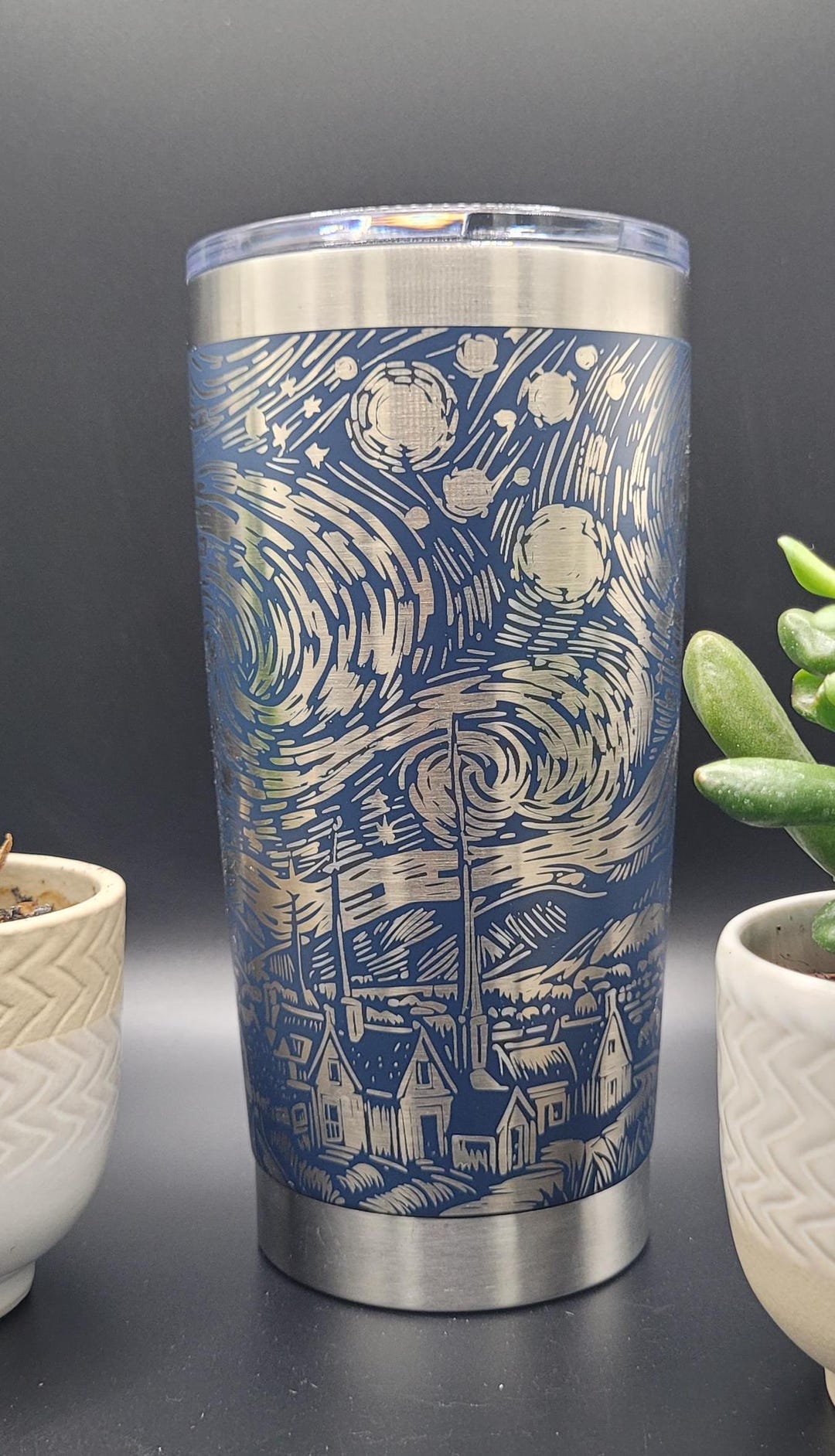 Starry Night, Laser Engraved 20oz Double Wall Insulated Tumbler Travel ...