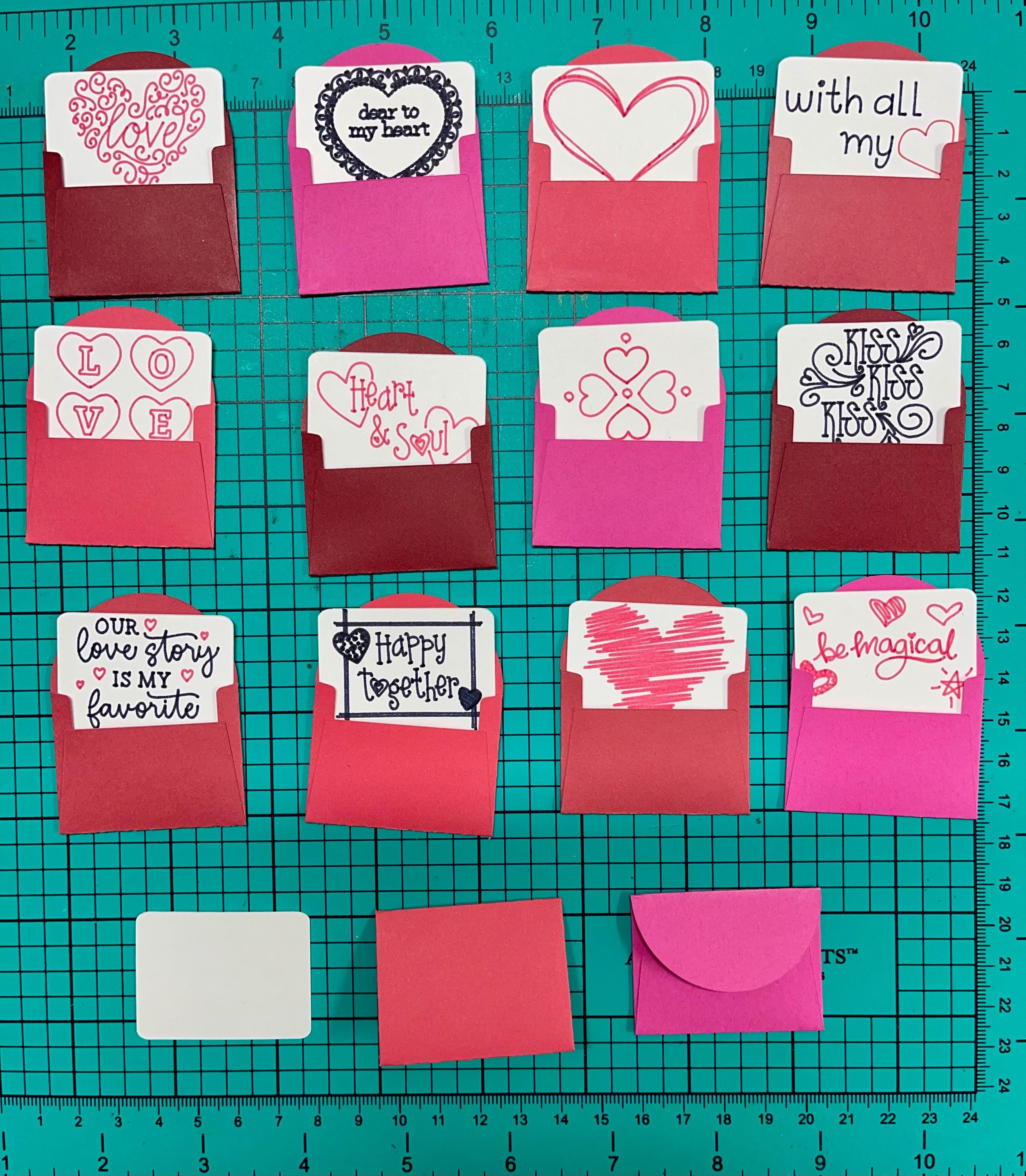 Mini Love Notes With Envelopes and Heart Stickers, Pre-filled ...