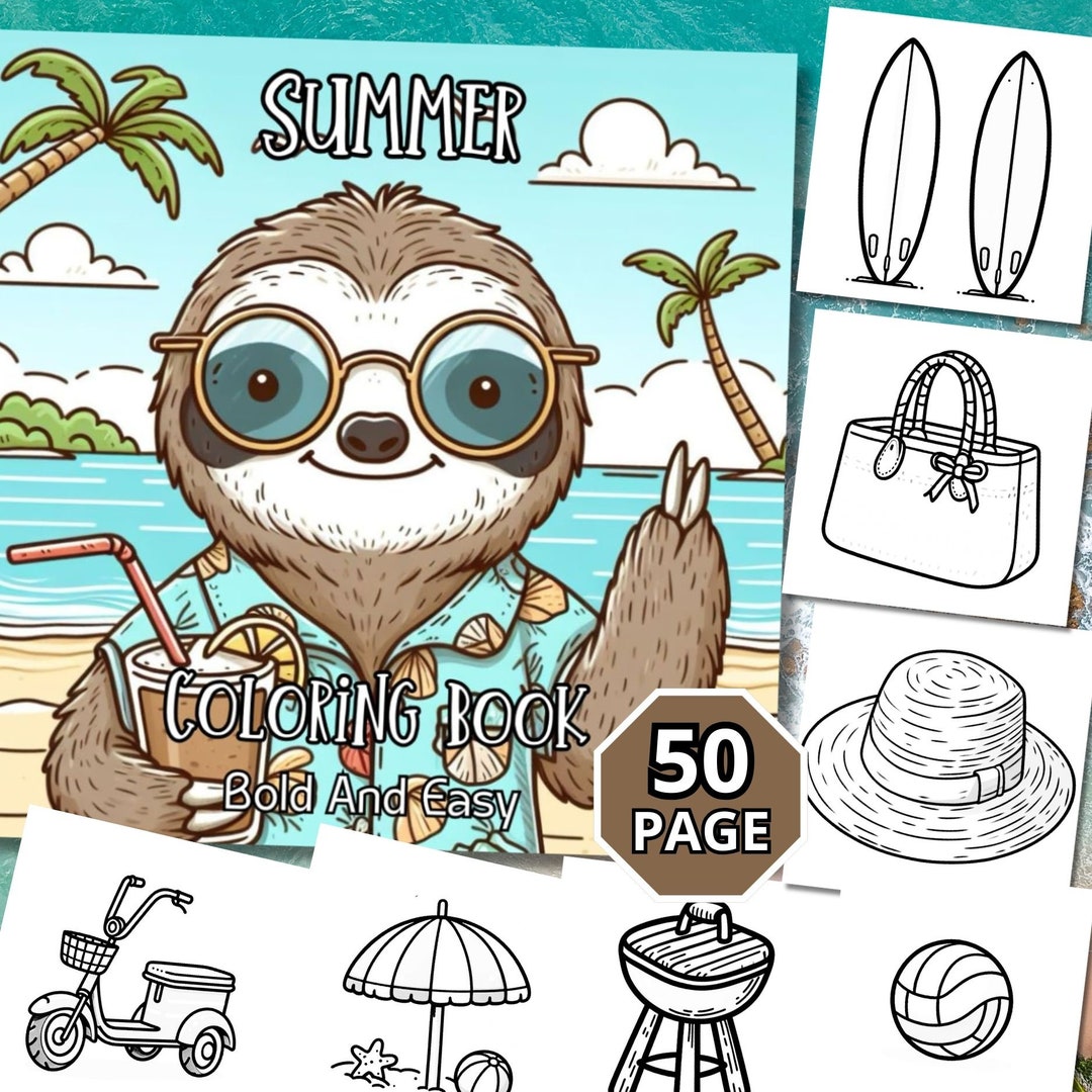 Summer Coloring Book Printable Bold and Easy Summer Coloring Pages ...
