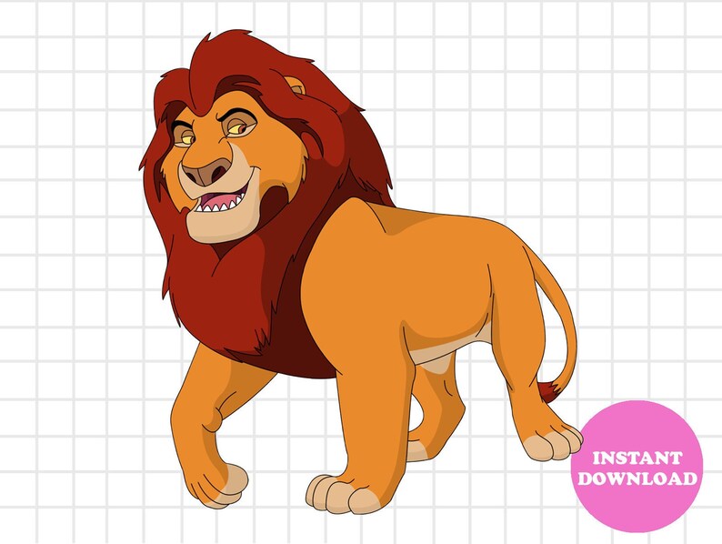 Simba Svg Layered Item Clipart Cricut Digital Vector Cut - Etsy