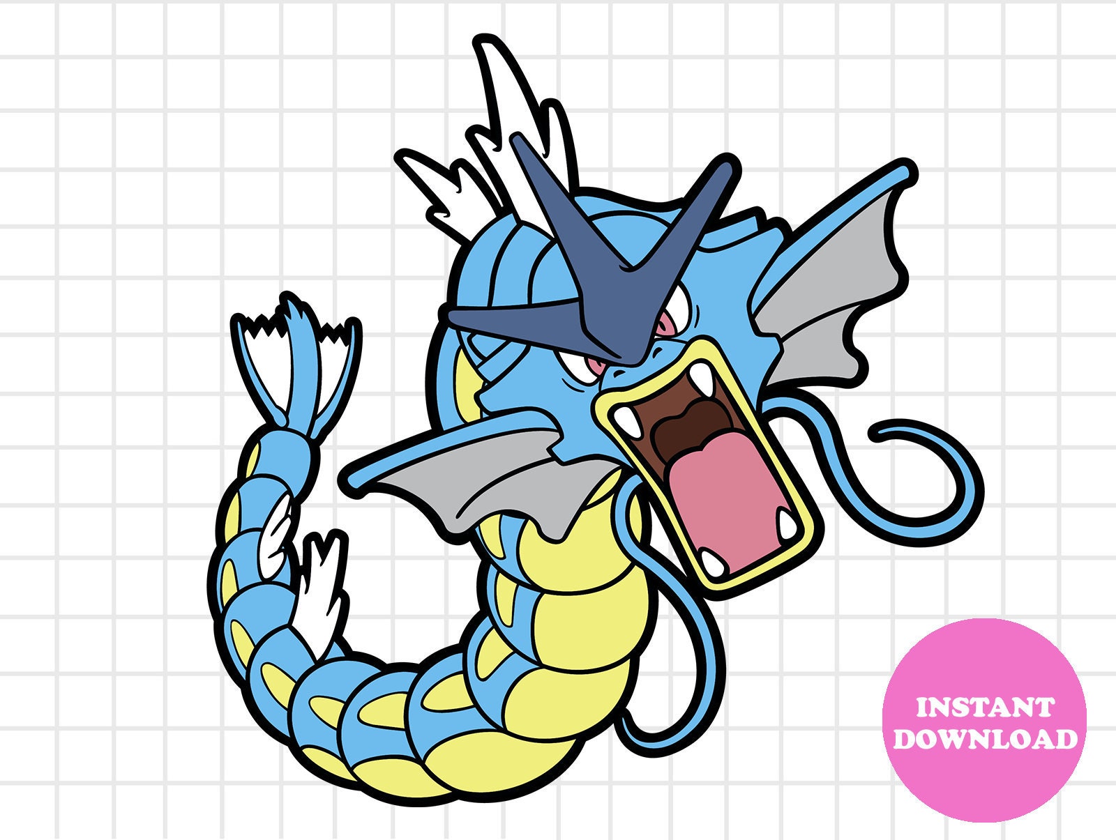 Gyarados Svg Layered Item Clipart Cricut Digital Vector Cut - Etsy