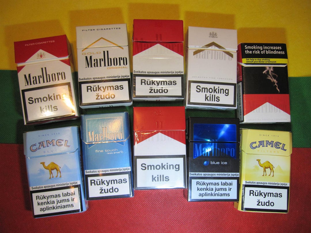 Lot of 10 Different Empty Cigarette Packs 8 Marlboro & 2 Camel. for the ...