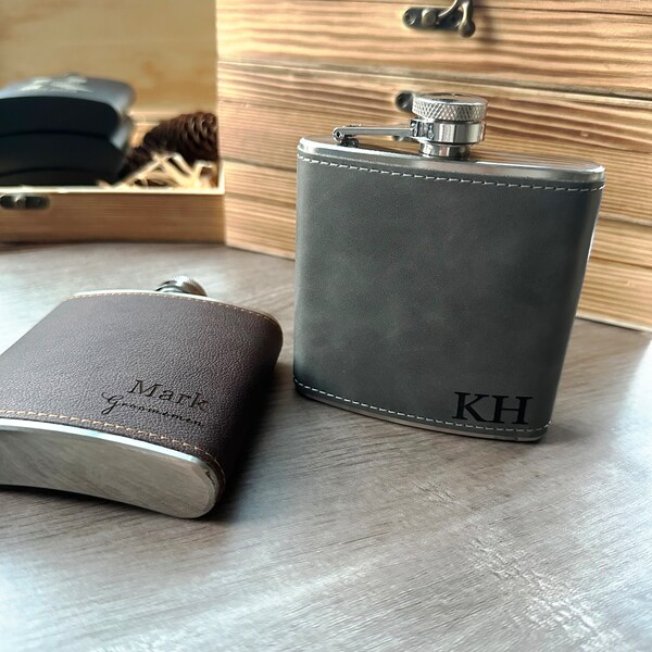 Engraved Flask Set - Etsy