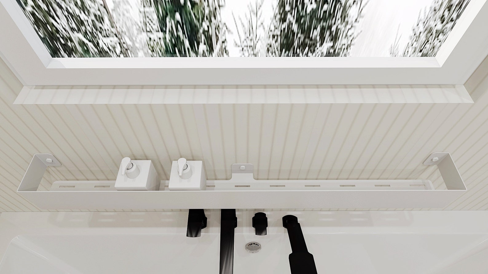 White Modern Bathroom Shelf NAJNA, White, Stainless Steel, Shower Shelf ...