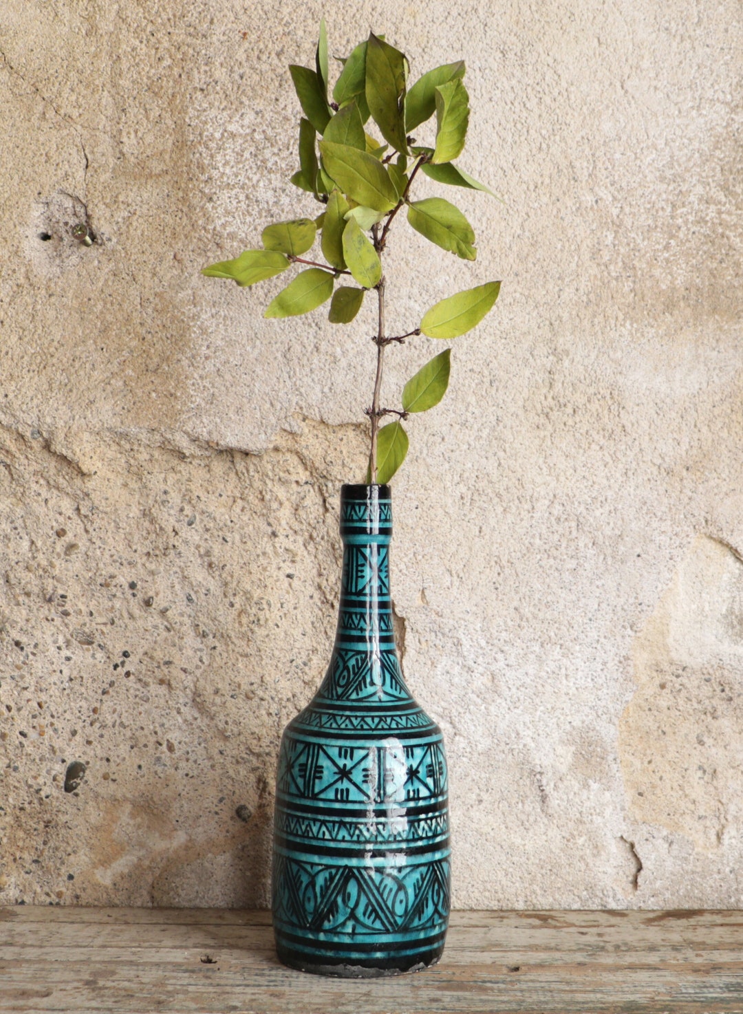 Vintage Moroccan Safi Ceramic Pottery Bottle Vase With Islamic - Etsy UK