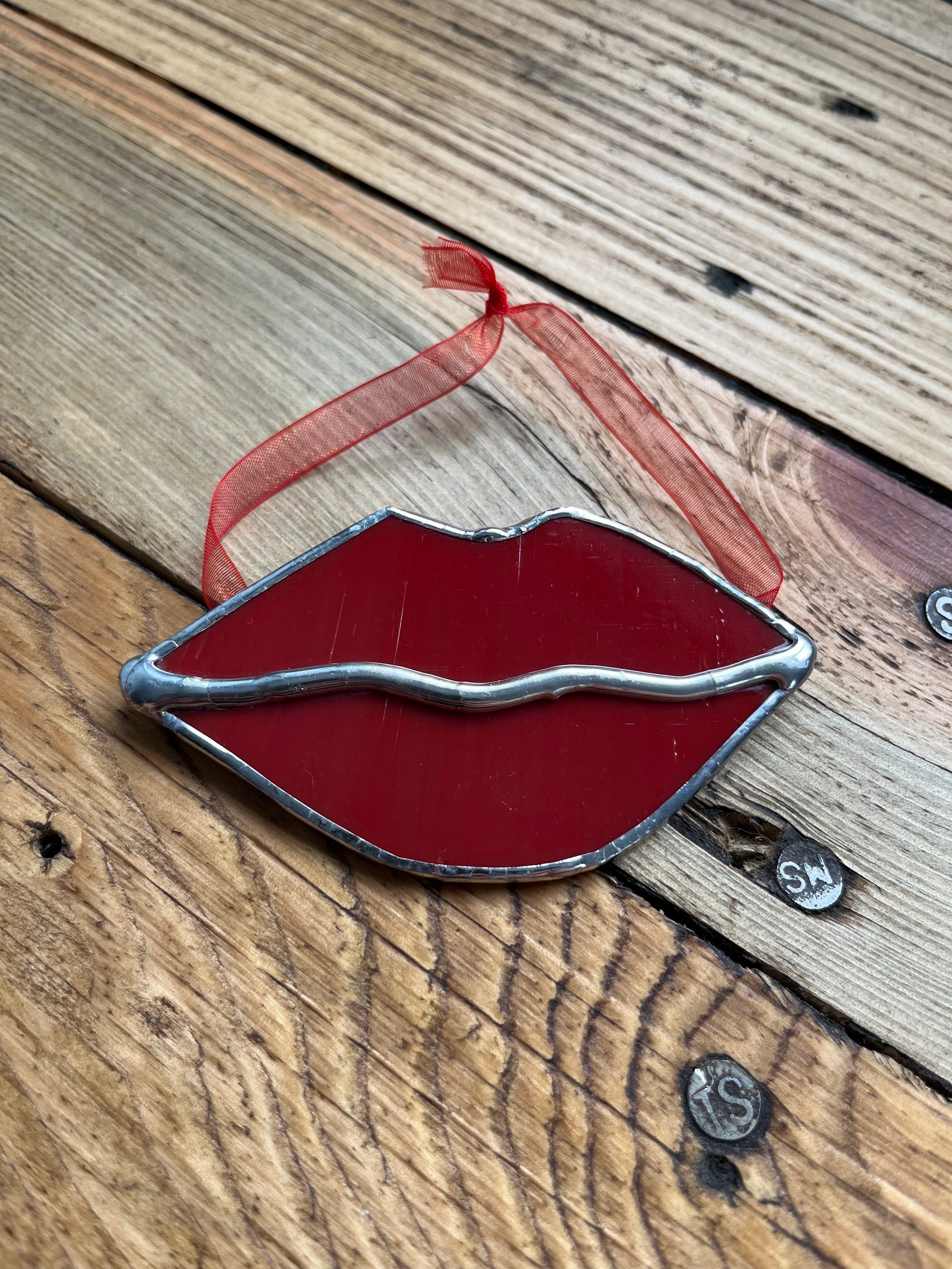 Stained Glass Lips, Loving Gift, Kiss Gift, Lips Ornament, Everlasting ...