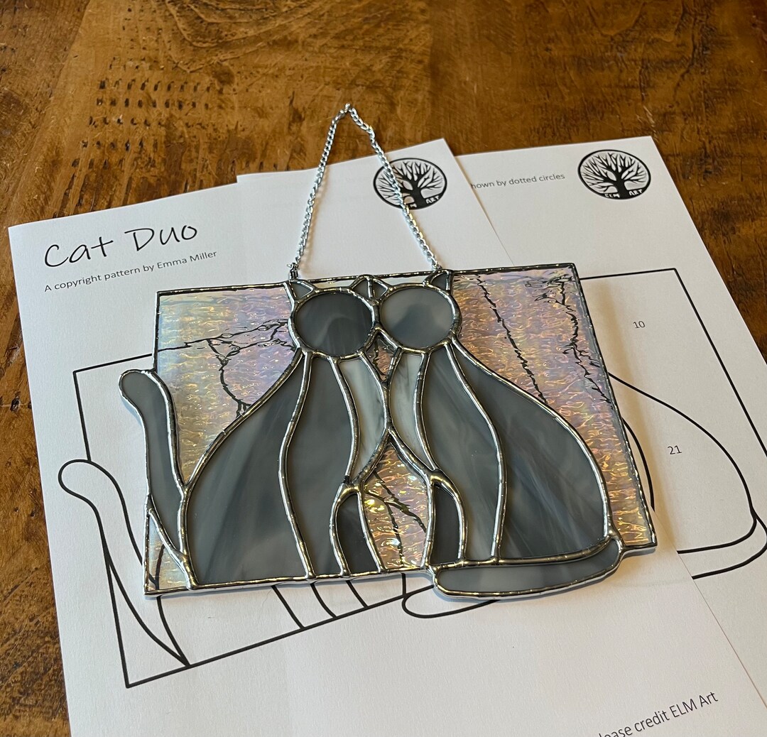 Cat Stained Glass Pattern, Digital Download Pattern, Stained Glass ...