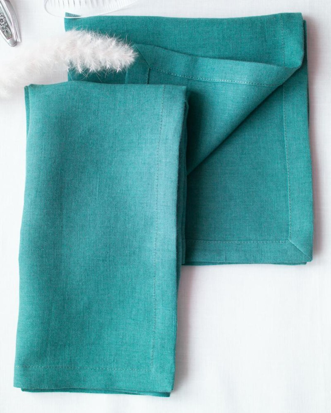 Linen Napkin Available in 42 Colors / Sea Blue Linen Napkins With ...