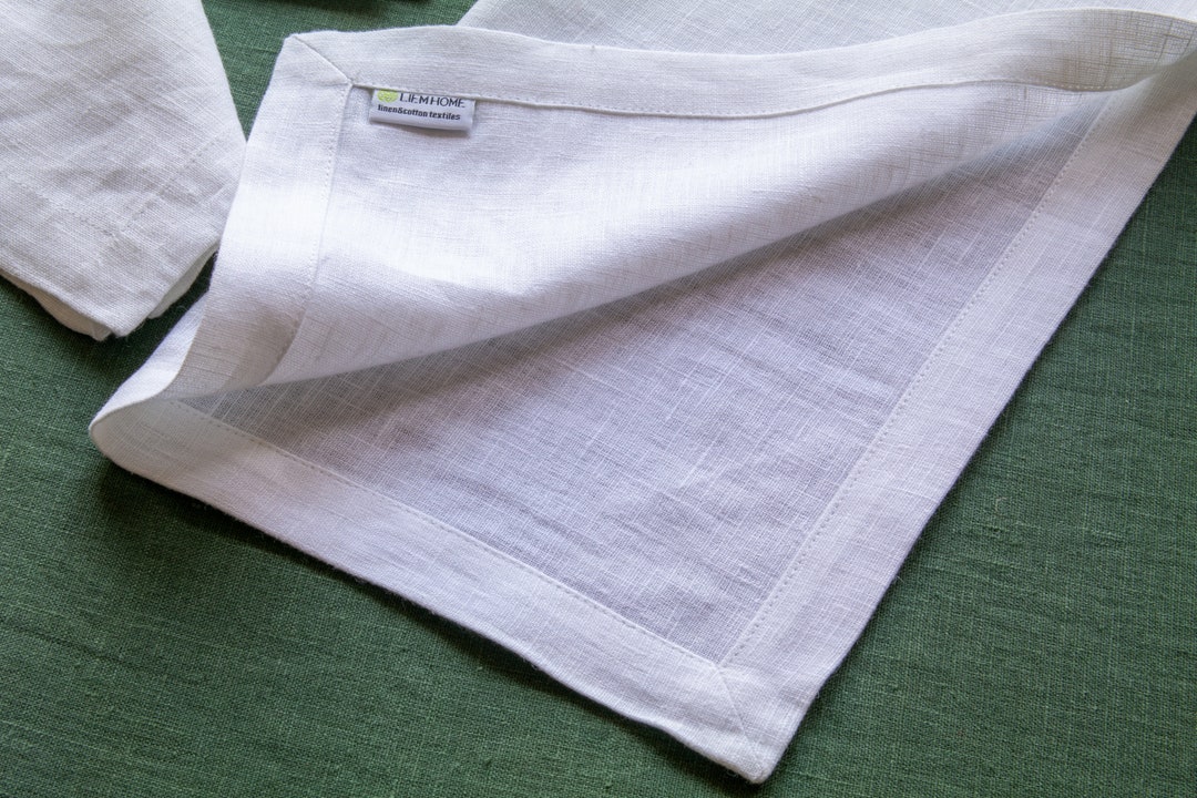 Off-white Linen Napkins / White Linen Napkin/cream Linen Napkin/mitered ...