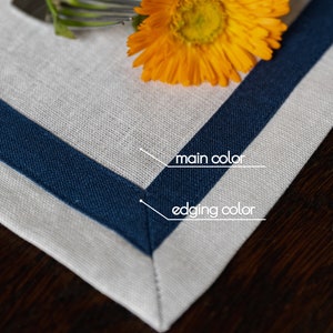 Linen Placemat With Edging. Softened Linen Placemat. Dinner Table ...