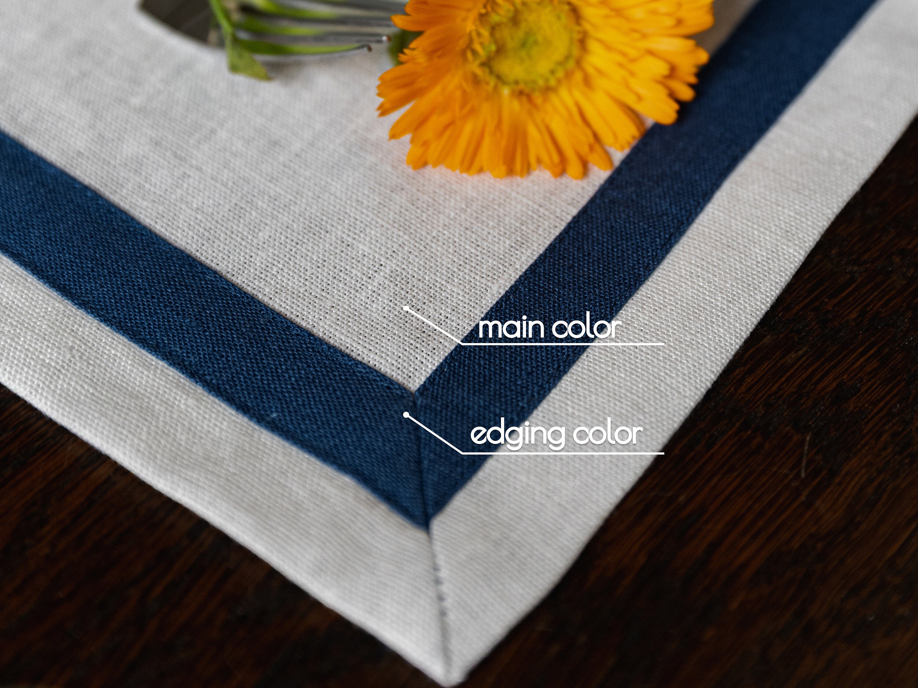 Linen Placemat With Edging. Softened Linen Placemat. Dinner - Etsy