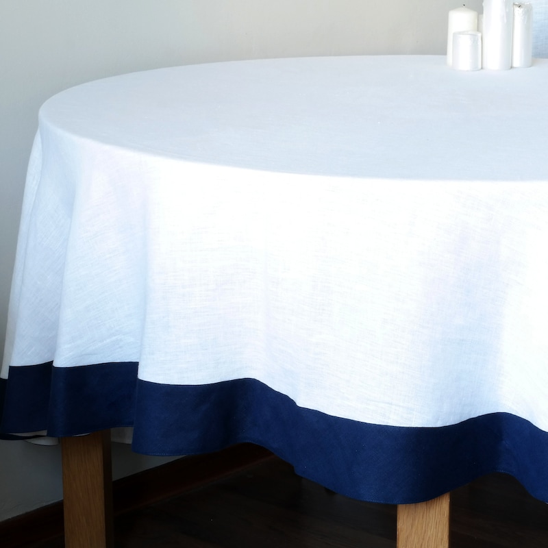 Round Linen Tablecloth - Etsy