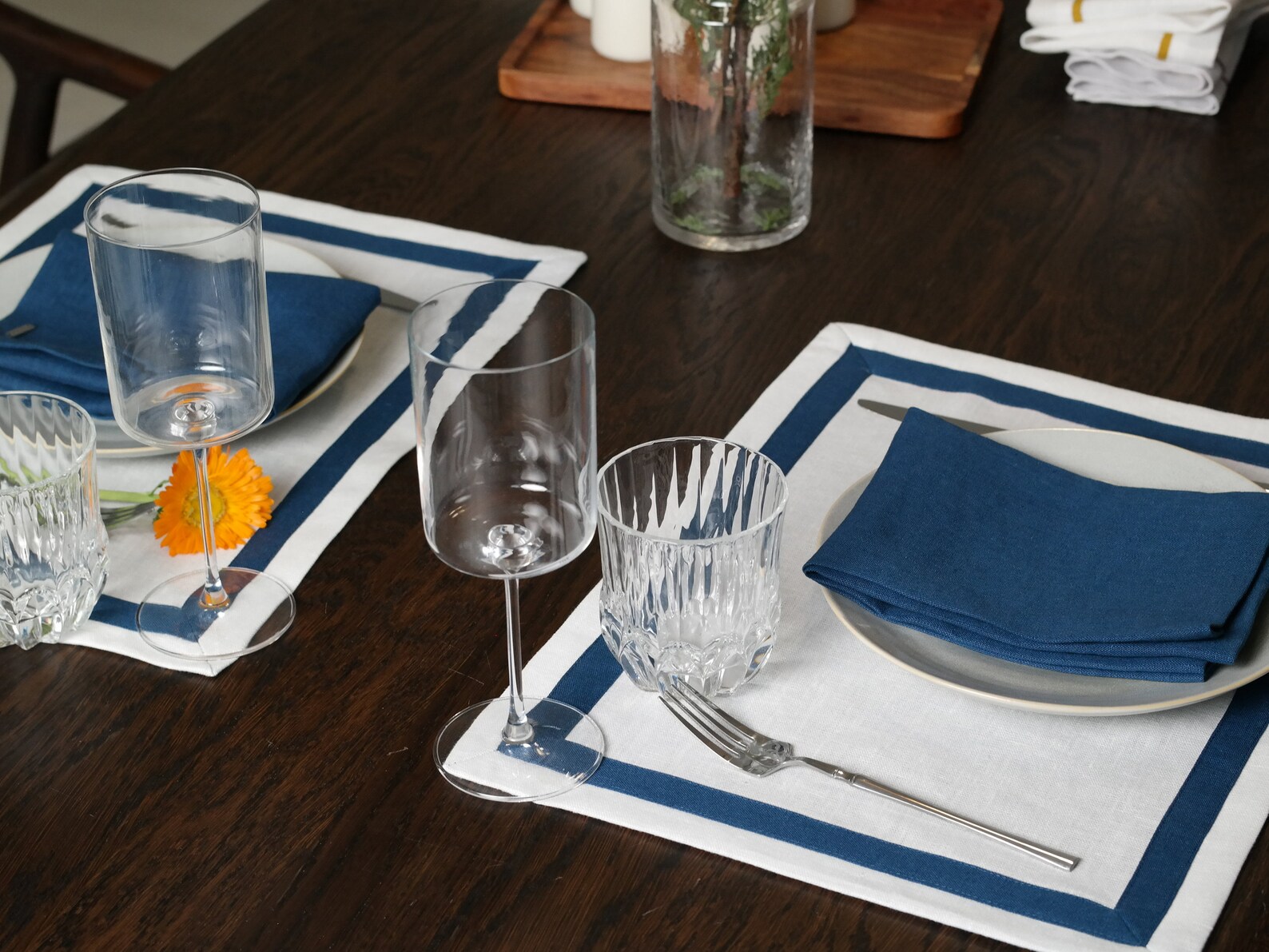 Linen Placemat With Edging. Softened Linen Placemat. Dinner - Etsy