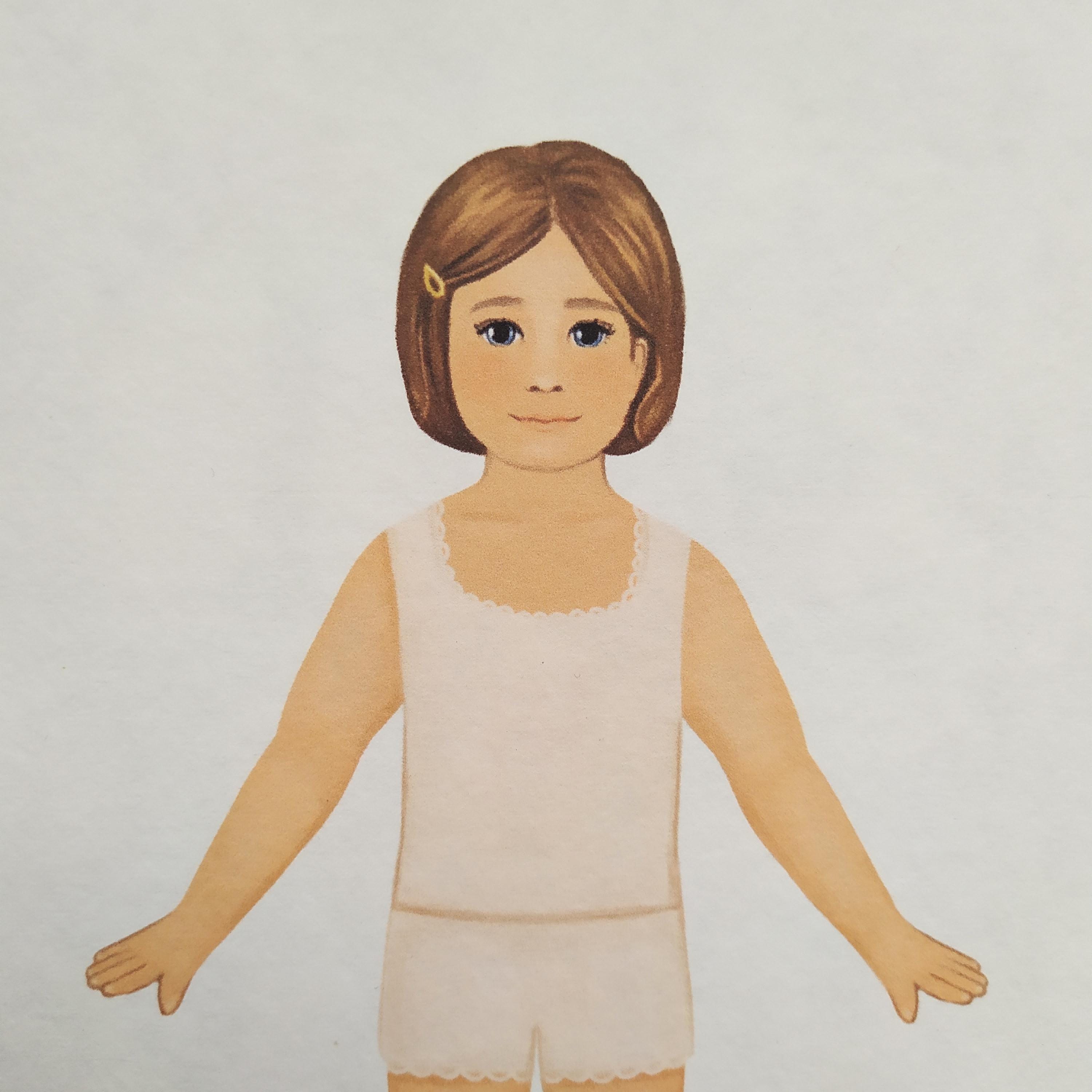 Printable Boy and Girl Paper Doll Template. Retro Paper Crafts for Kids ...