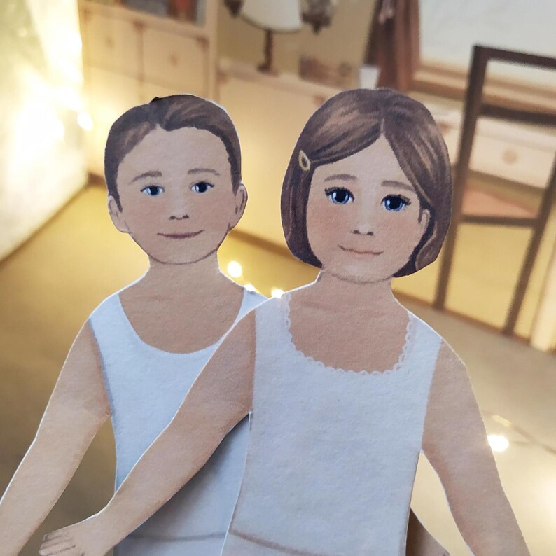 Printable Boy and Girl Paper Doll Template, Children/toddler Dress up ...