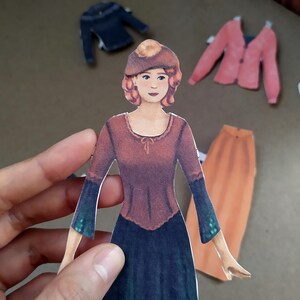 Printable Paper Doll Girl, Cute Red Hair Dress up Doll With Clothes ...