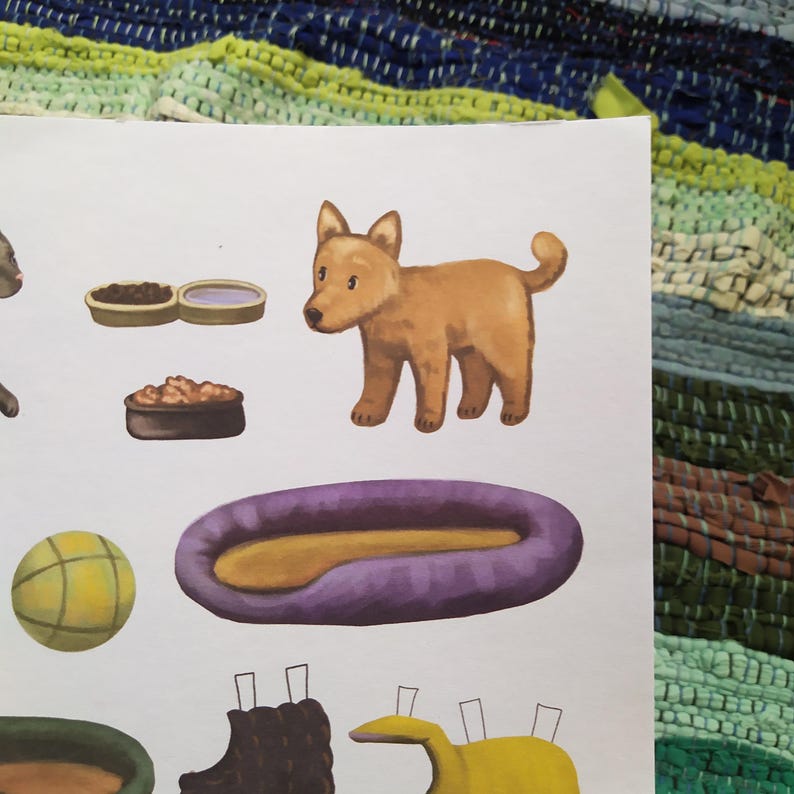 Printable Paper Cat and Dog Dolls With Clothes. Retro DIY Cut-out ...