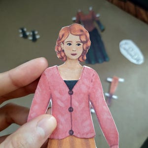 Printable Paper Doll Girl, Cute Red Hair Dress up Doll With Clothes ...