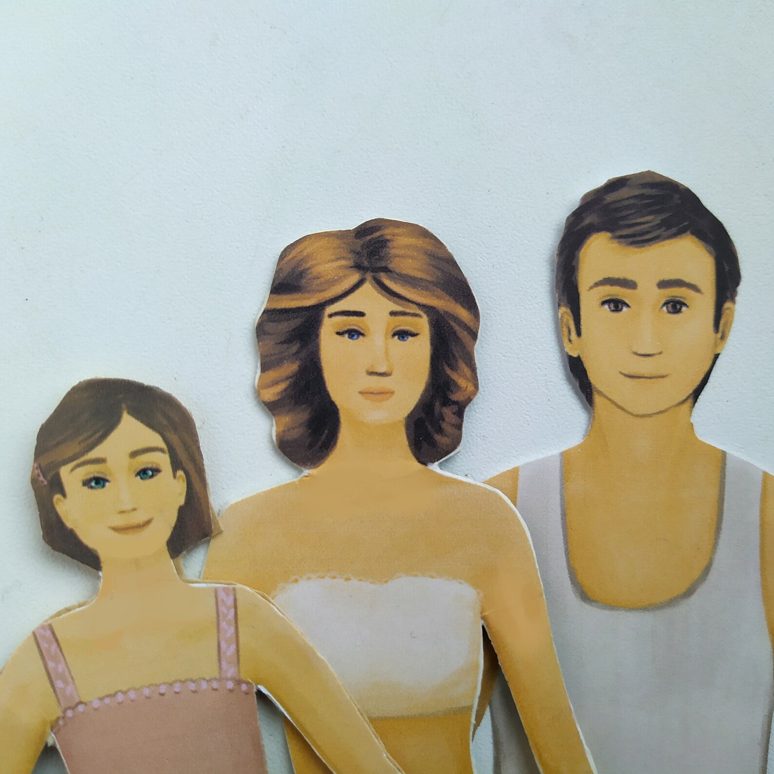 Printable Paper Doll Family Template: Mom, Dad and Daughter. Homemade ...