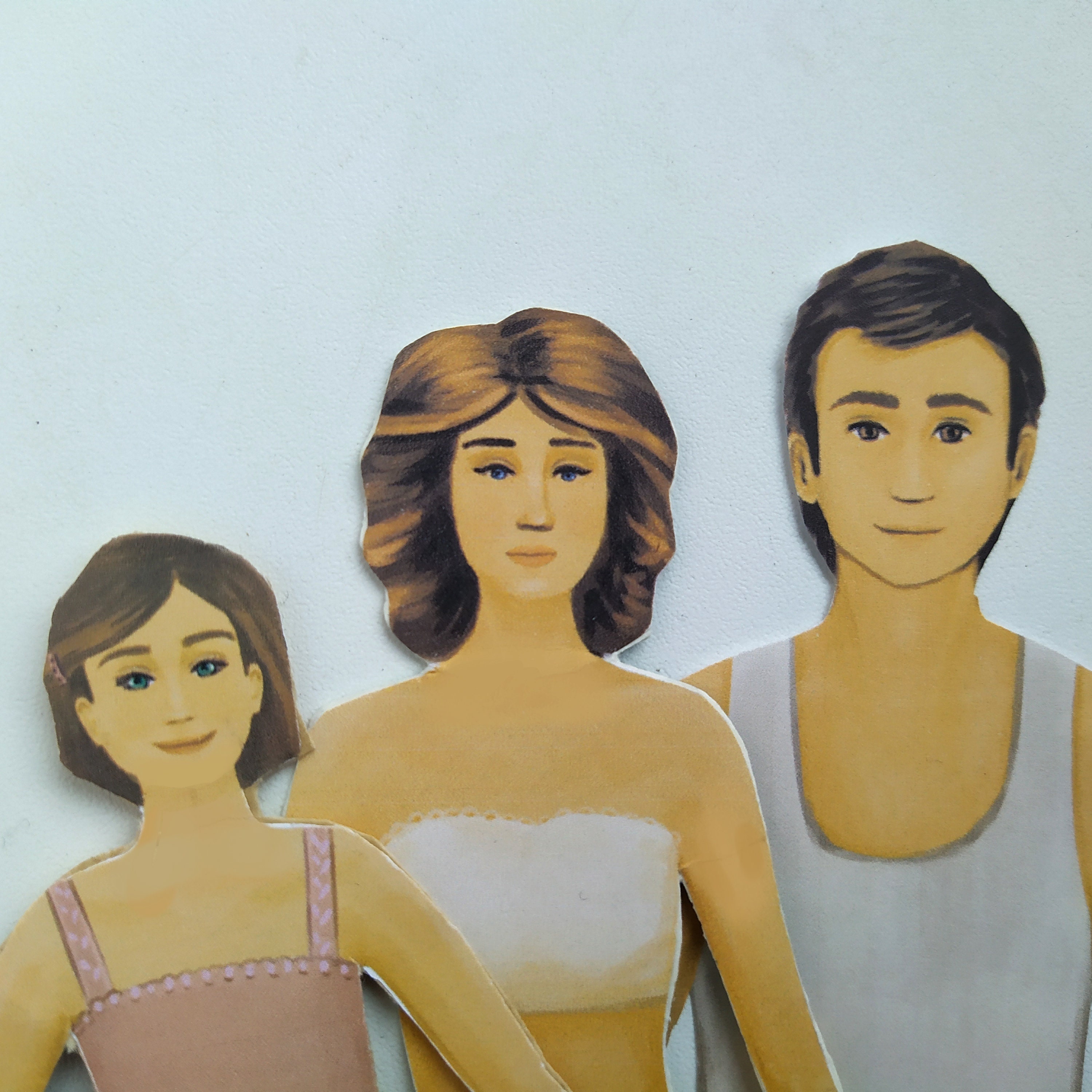 Printable Paper Doll Family Template: Mom, Dad and Daughter. Homemade ...