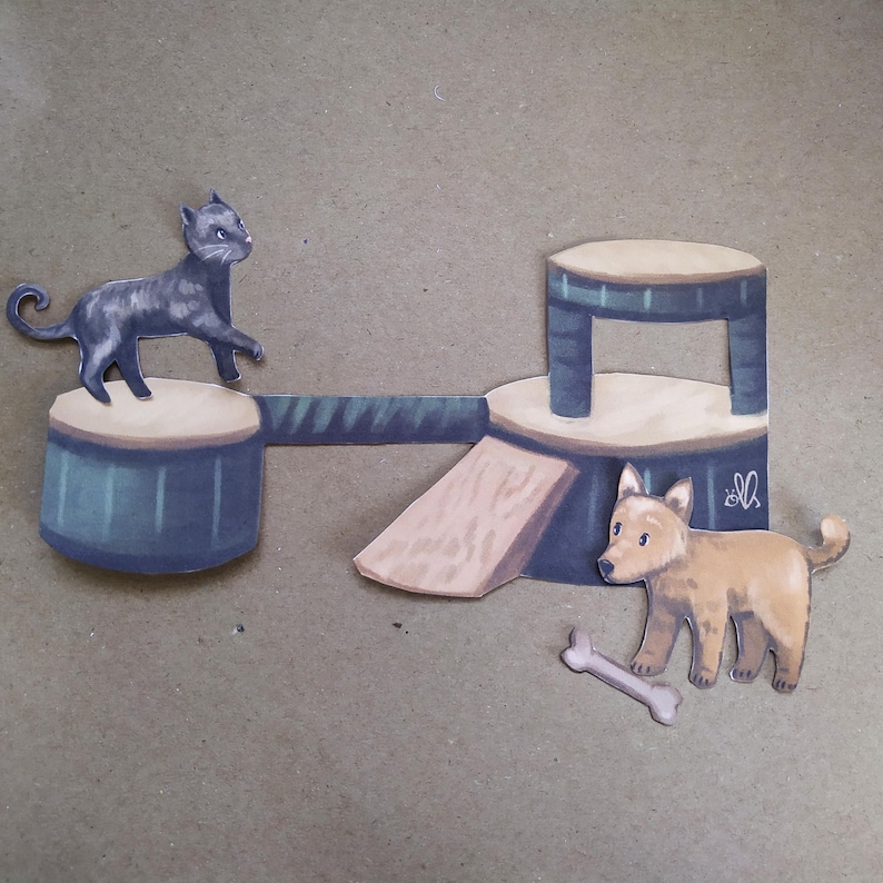 Printable Paper Cat and Dog Dolls With Clothes. Retro DIY Cut-out ...