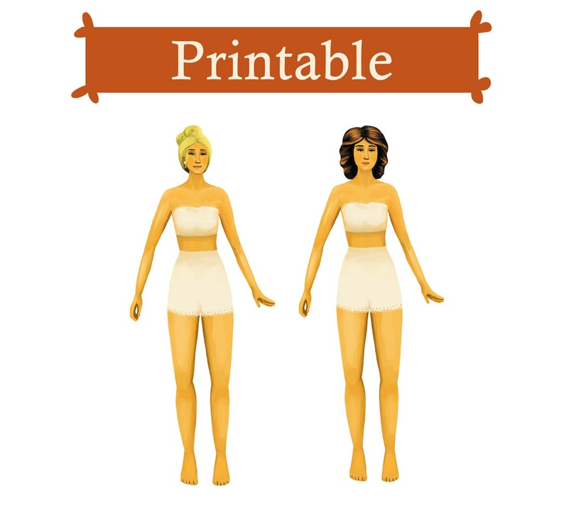 Printable Paper Doll Template , Paper Dress up Doll, Homemade Paper ...