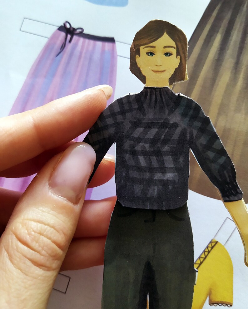 Printable Paper Doll Family House Set, Dollhouse Room Backgrounds, Cut ...