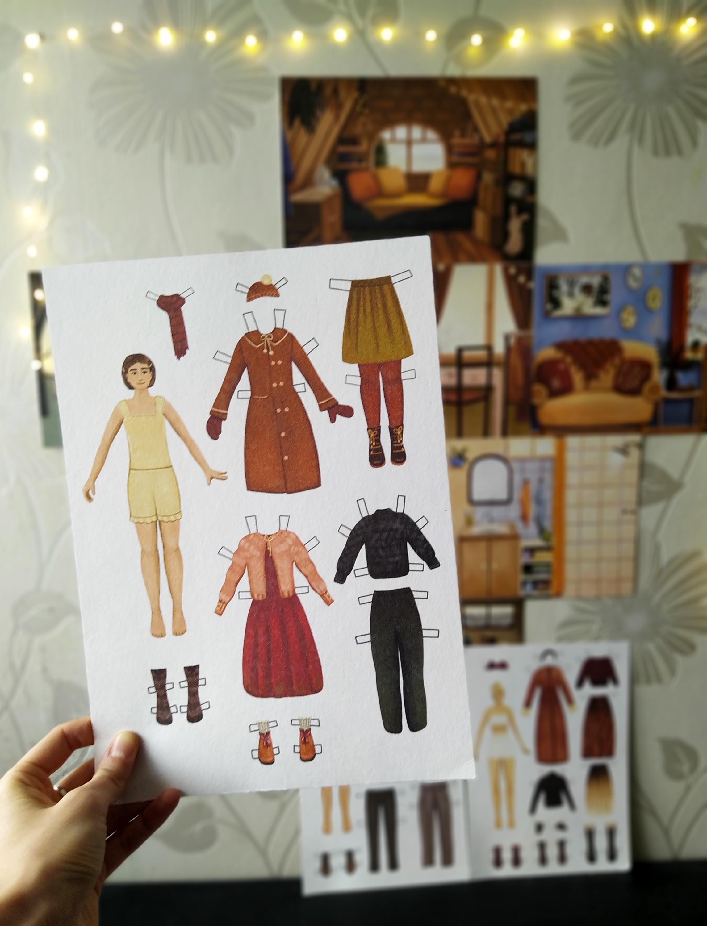 Printable Christmas Paper Dollhouse, Paper Doll Family, Dollhouse Room ...