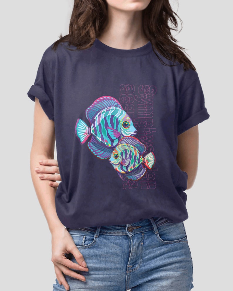 Discus Pair Typography Tee - Fish Enthusiast Shirt - Aquarium Lover ...