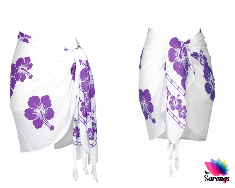 Beach Hibiscus Flower Sarongs, Beach Cover Up, Bridal Sarong, Beach ...