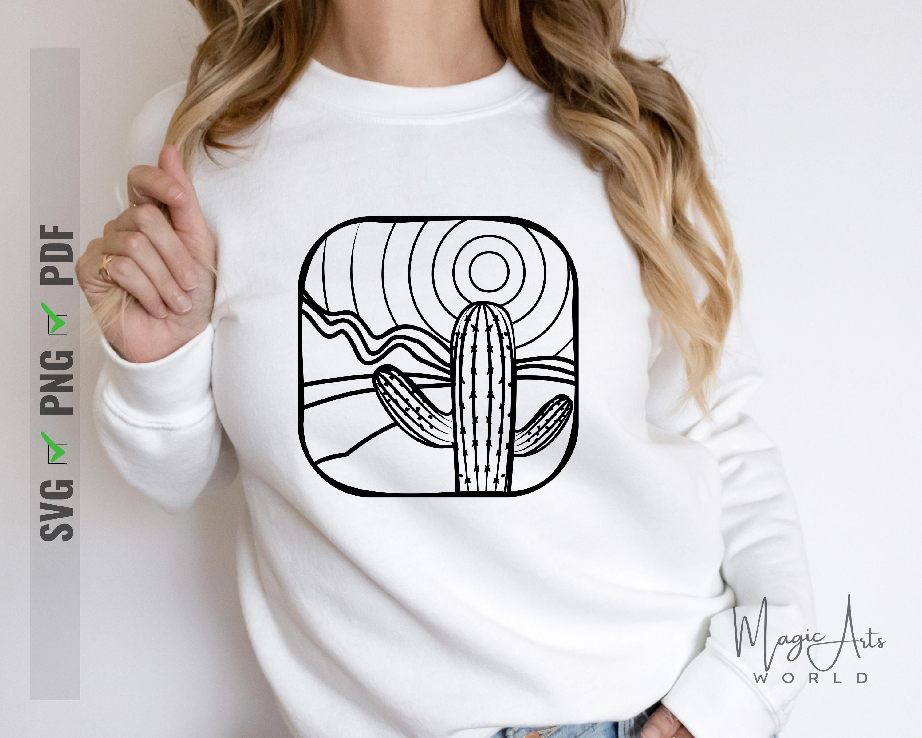 Cactus SVG File, Cactus Cut File, Desert Scene Svg, Cactus Scene Svg ...