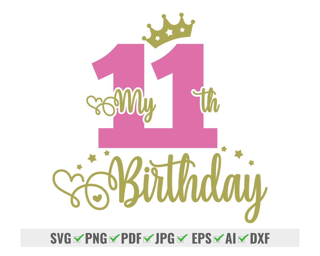 11th Birthday SVG, My 11th Birthday Svg, Birthday Svg, Eleven Birthday ...