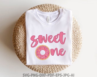 Sweet One Donut SVG, One Sweet Girl SVG, 1st Birthday Donut Party Cut ...