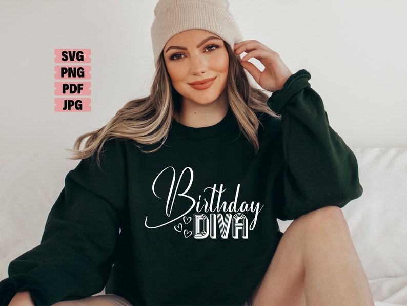 Birthday Diva Svg Png Birthday Queen Svg Birthday Design Cut Etsy