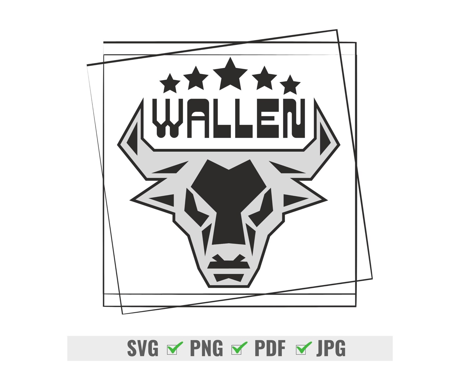 Cowboy Wallen Svg, Bullhead Svg, Cowboy, Retro Wallen Bull Skull PNG ...