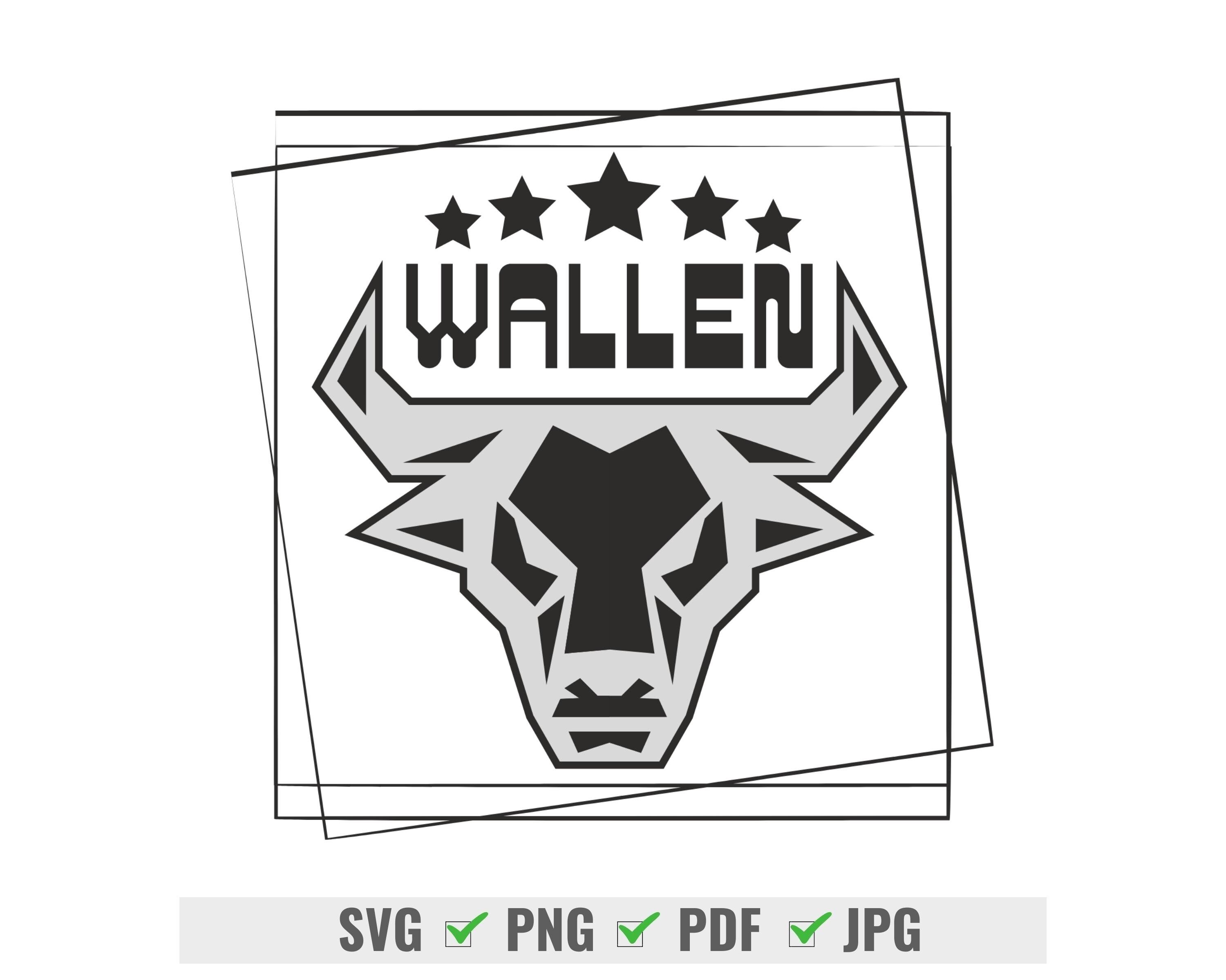 Cowboy Wallen Svg, Bullhead Svg, Cowboy, Retro Wallen Bull Skull PNG ...