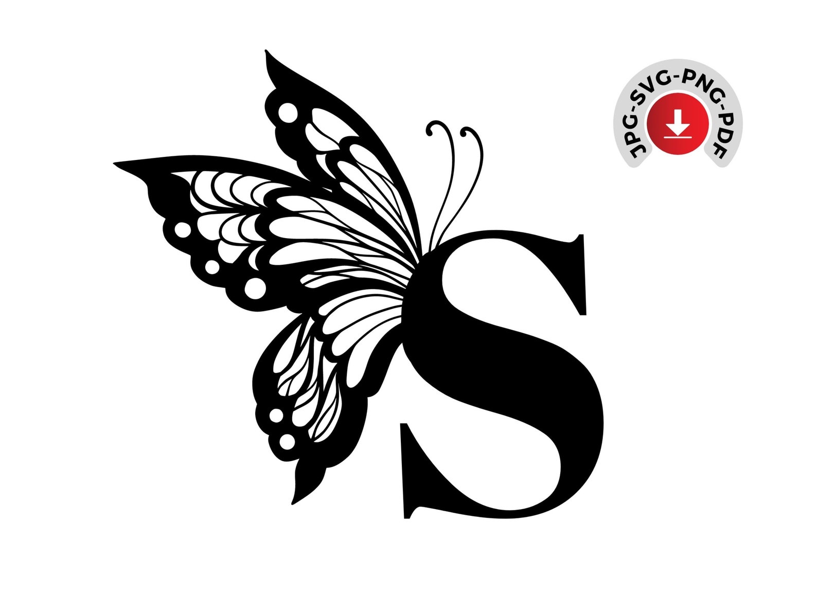 Butterfly Monogram Alphabet SVG PNG Monogram Frame Alphabet - Etsy