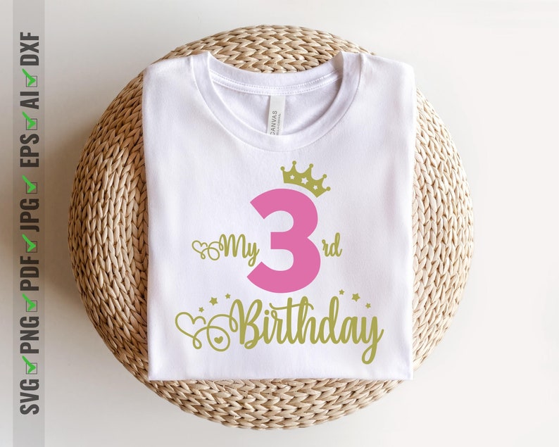 Third Birthday SVG, 3rd Birthday Svg, Birthday Svg, It's My Birthday ...