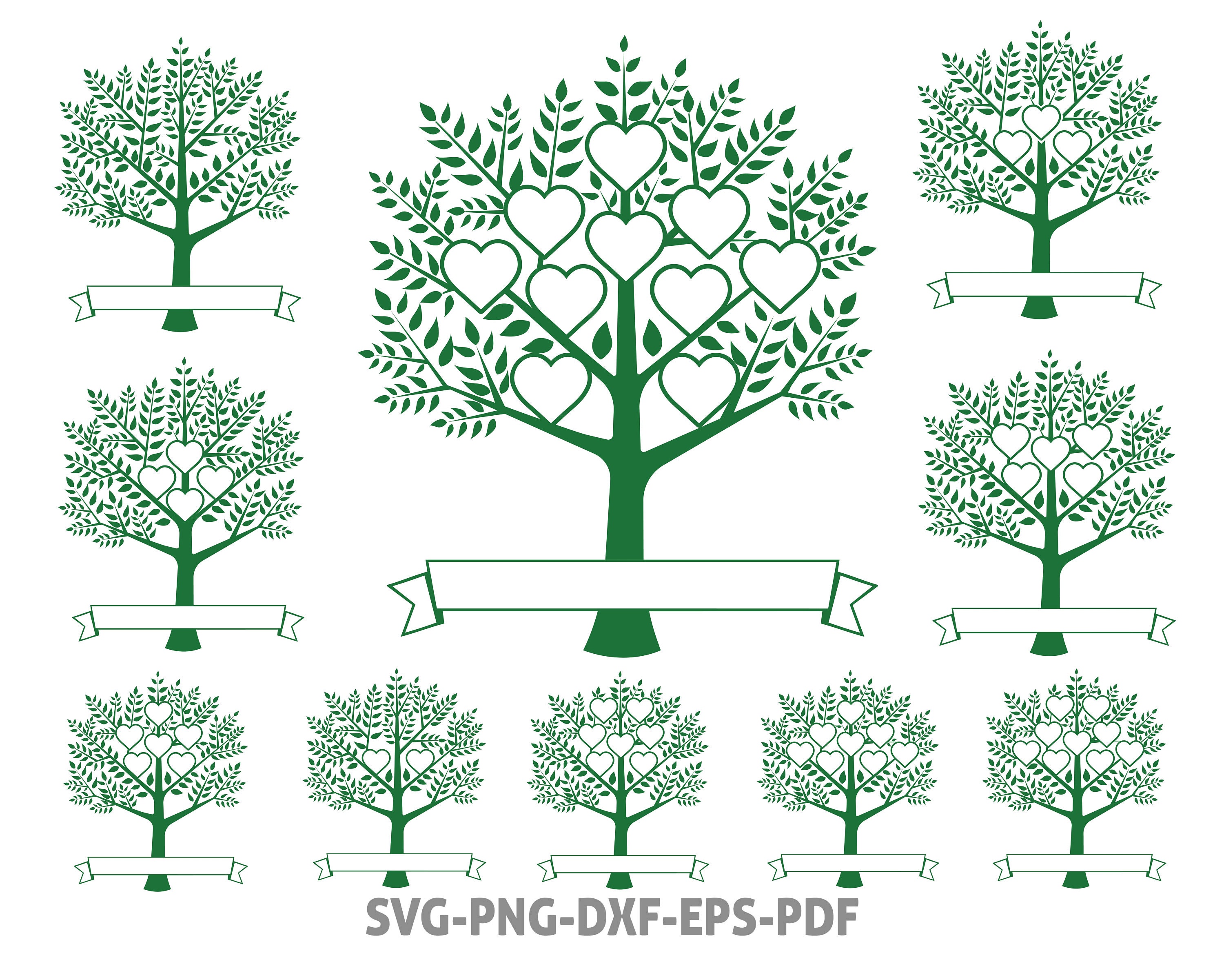Family Tree Svg Bundle 2-10 Members, Family Tree Branch, Tree of Life ...