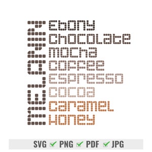 Melanin Svg, Many Shades of Brown Svg, Ethnic Cricut, Melanin Ebony ...