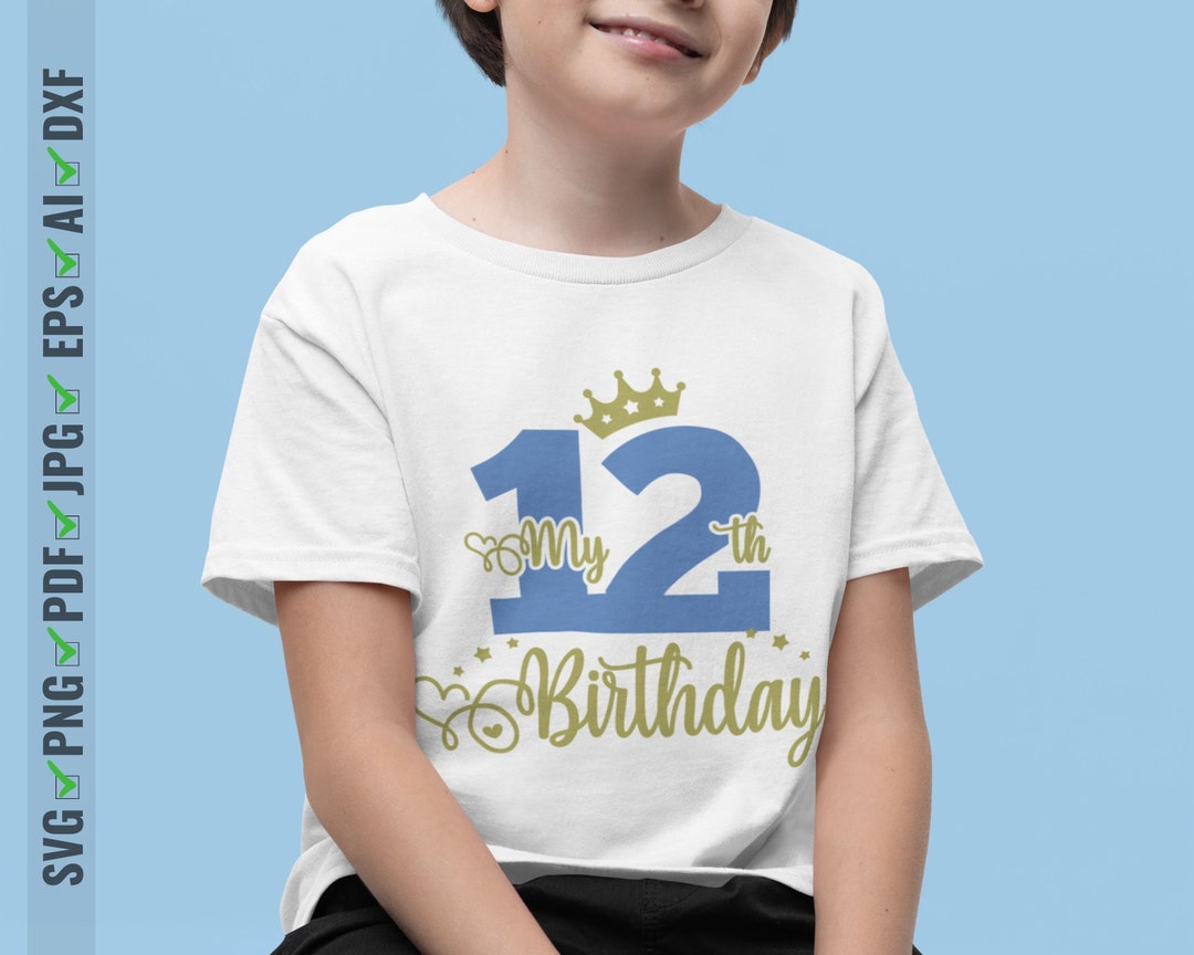 It's My 12th Birthday Svg Png, Twelve Years Old Birthday Boy Svg, 12 ...