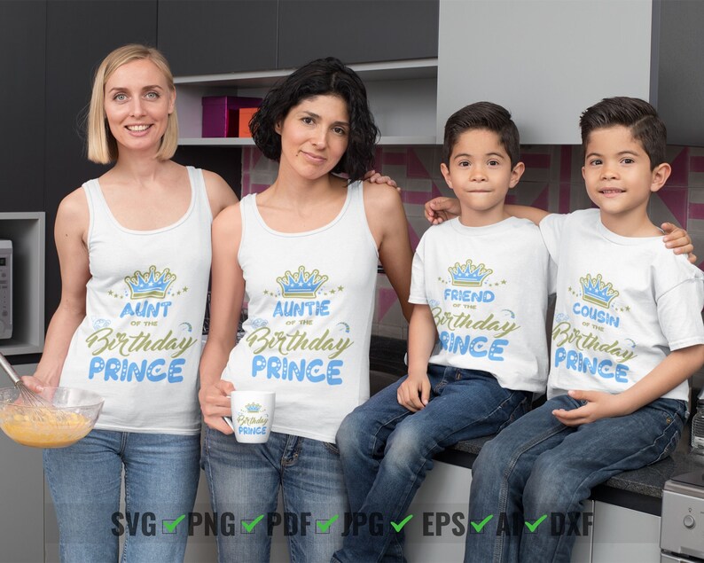 Birthday Prince SVG Bundle: Family Matching T-shirt Designs (digital ...
