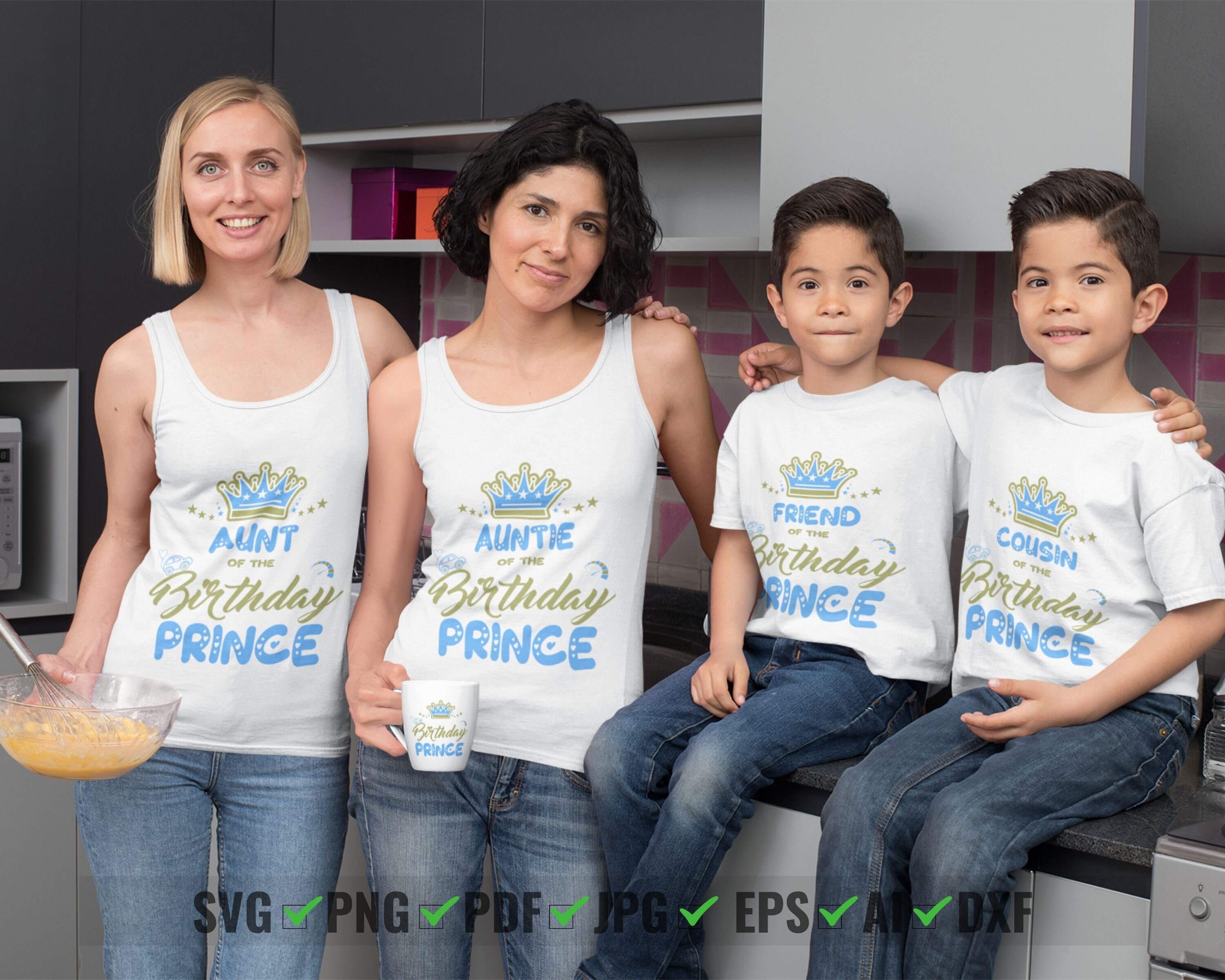 Birthday Prince SVG Bundle: Family Matching T-shirt Designs (digital ...