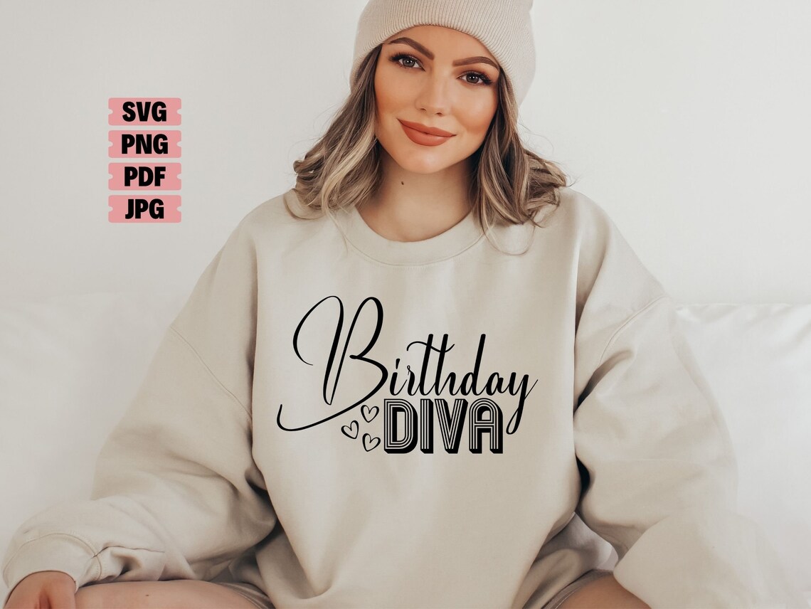 Birthday DIVA SVG PNG Birthday Queen Svg Birthday Design Cut - Etsy