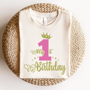 First Birthday SVG: Girl's Birthday Cut Files (PNG, PDF) - Etsy