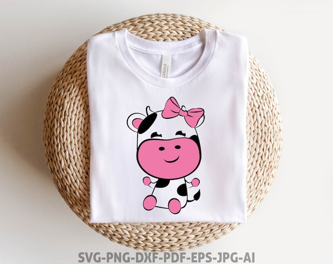 Baby Cow Monogram, Cute Cow Svg, Cow Print Svg, Layered Cow Svg, Kids ...